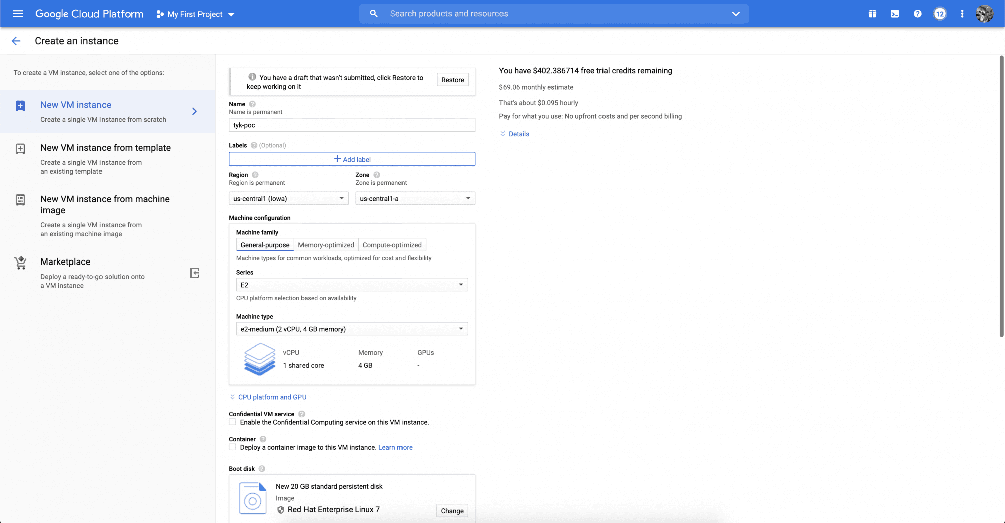 Getting started with Tyk on GCP and RHEL - Tyk API Gateway